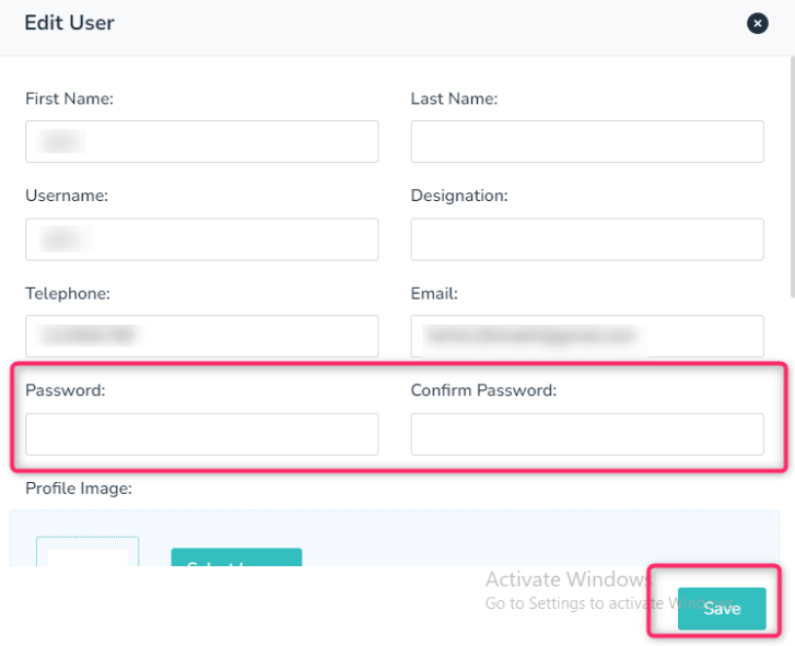 How to change user password?